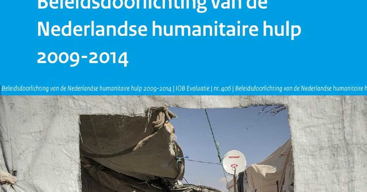 Beleidsdoorlichting Nederlandse humanitaire hulp | Directie ...